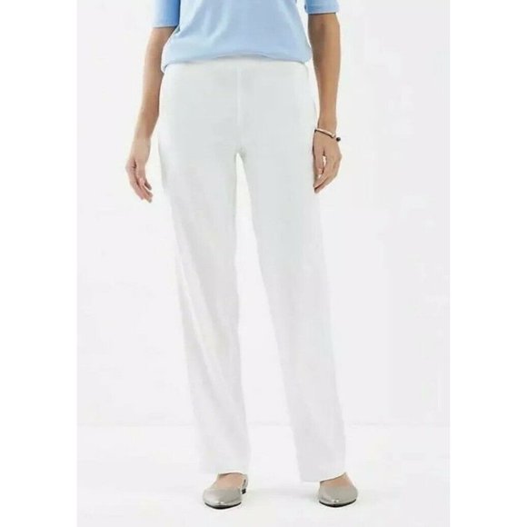 J. Jill | Pants & Jumpsuits | Jjill White Linen Straight Leg Pants Xl ...